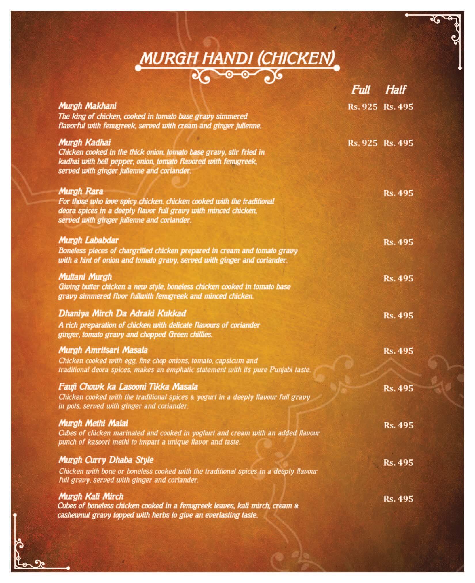 Desi Vibes Menu